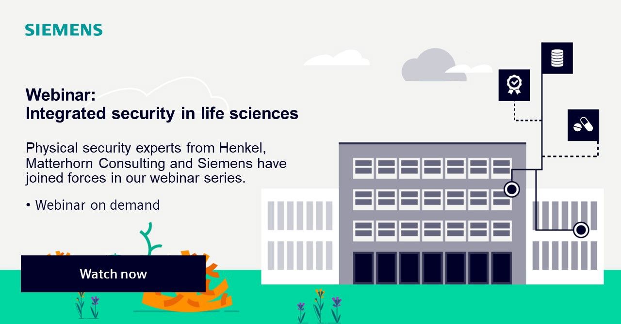 Webinar: Integrated security in life sciences - Siemens Xcelerator Global