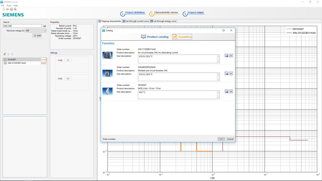 SIMARIS curves | Electrical Planning Software – SIMARIS | Siemens Global